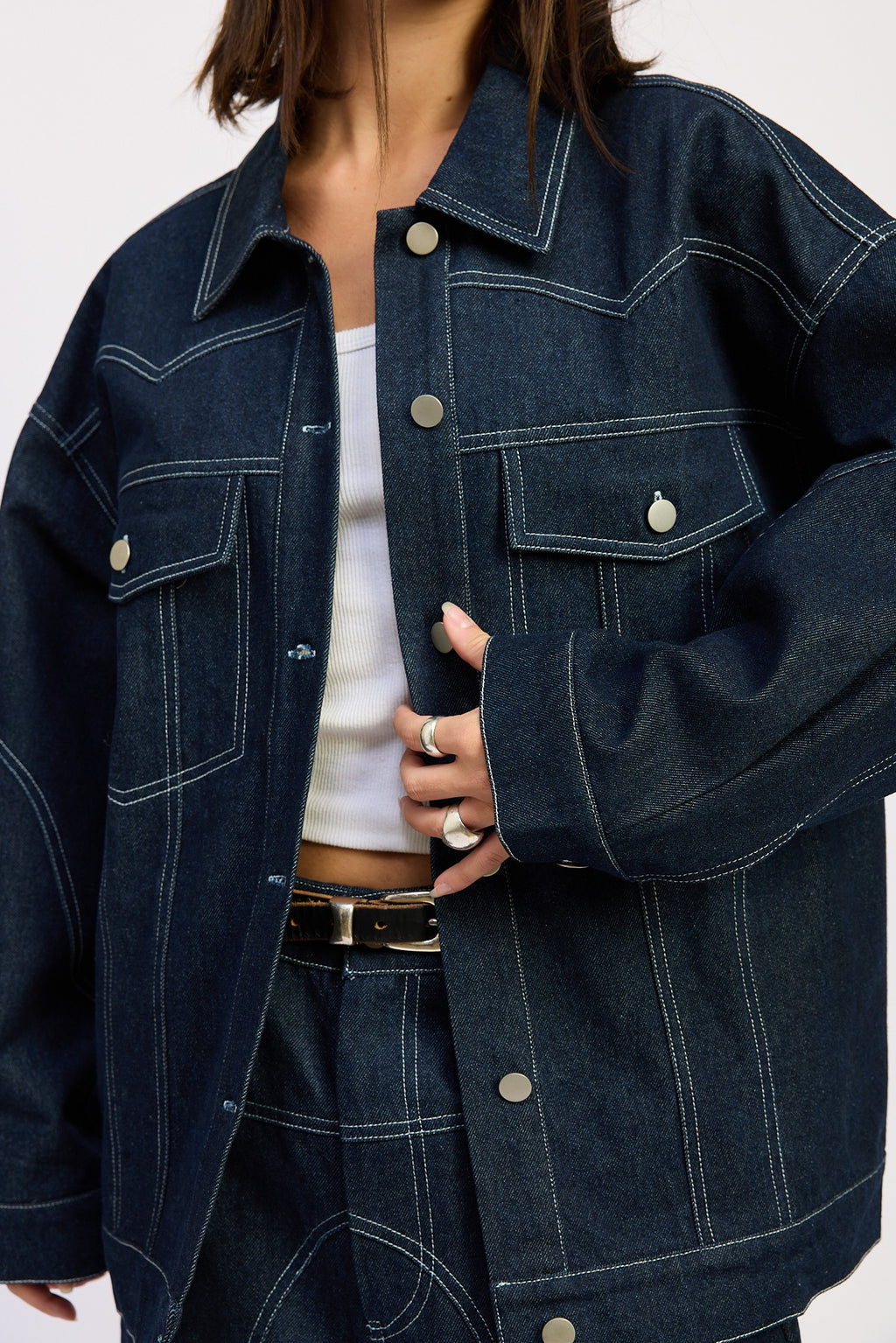 OVERSIZED TWILL BUTTON UP JACKET – The Tania Collection