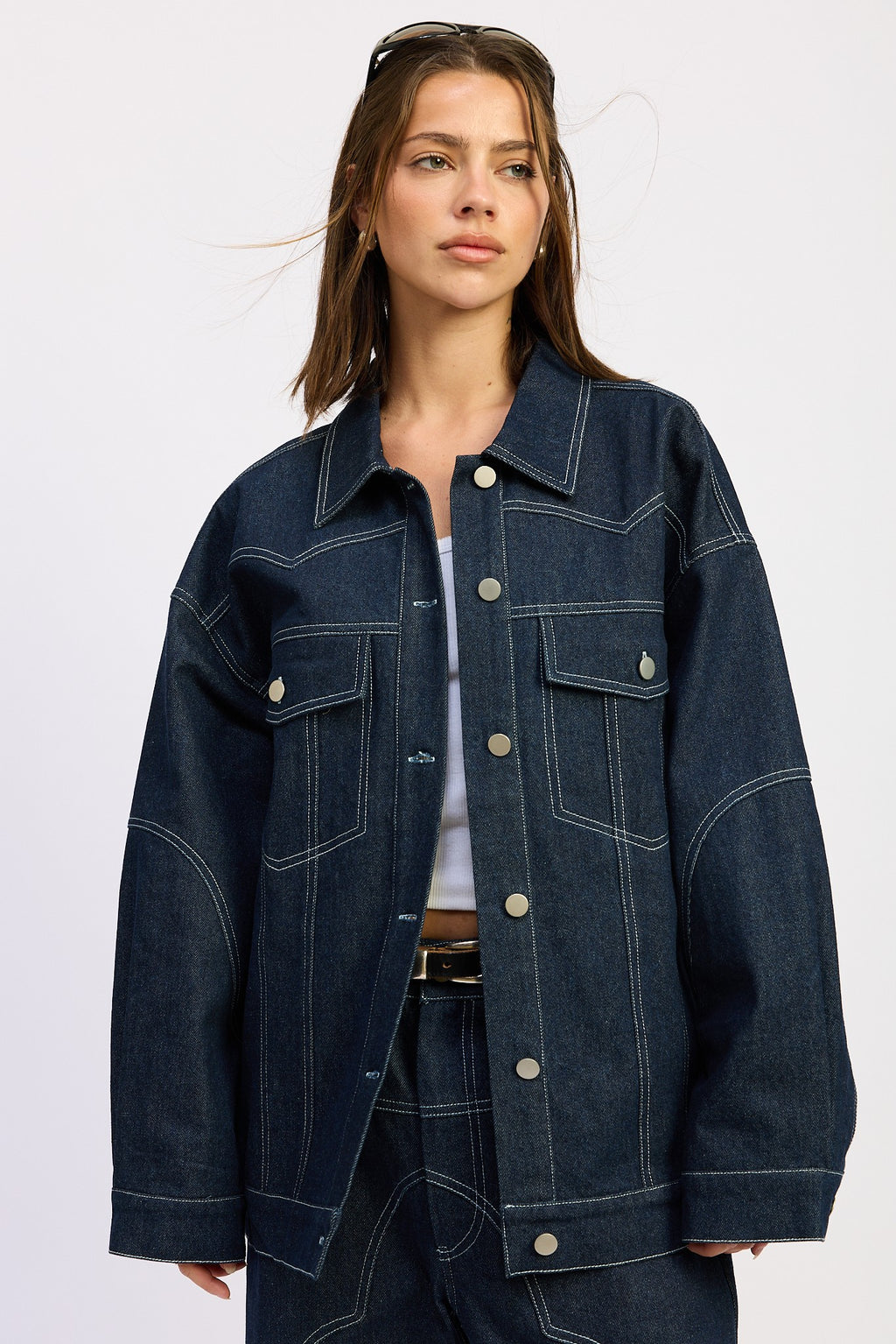 OVERSIZED TWILL BUTTON UP JACKET – The Tania Collection